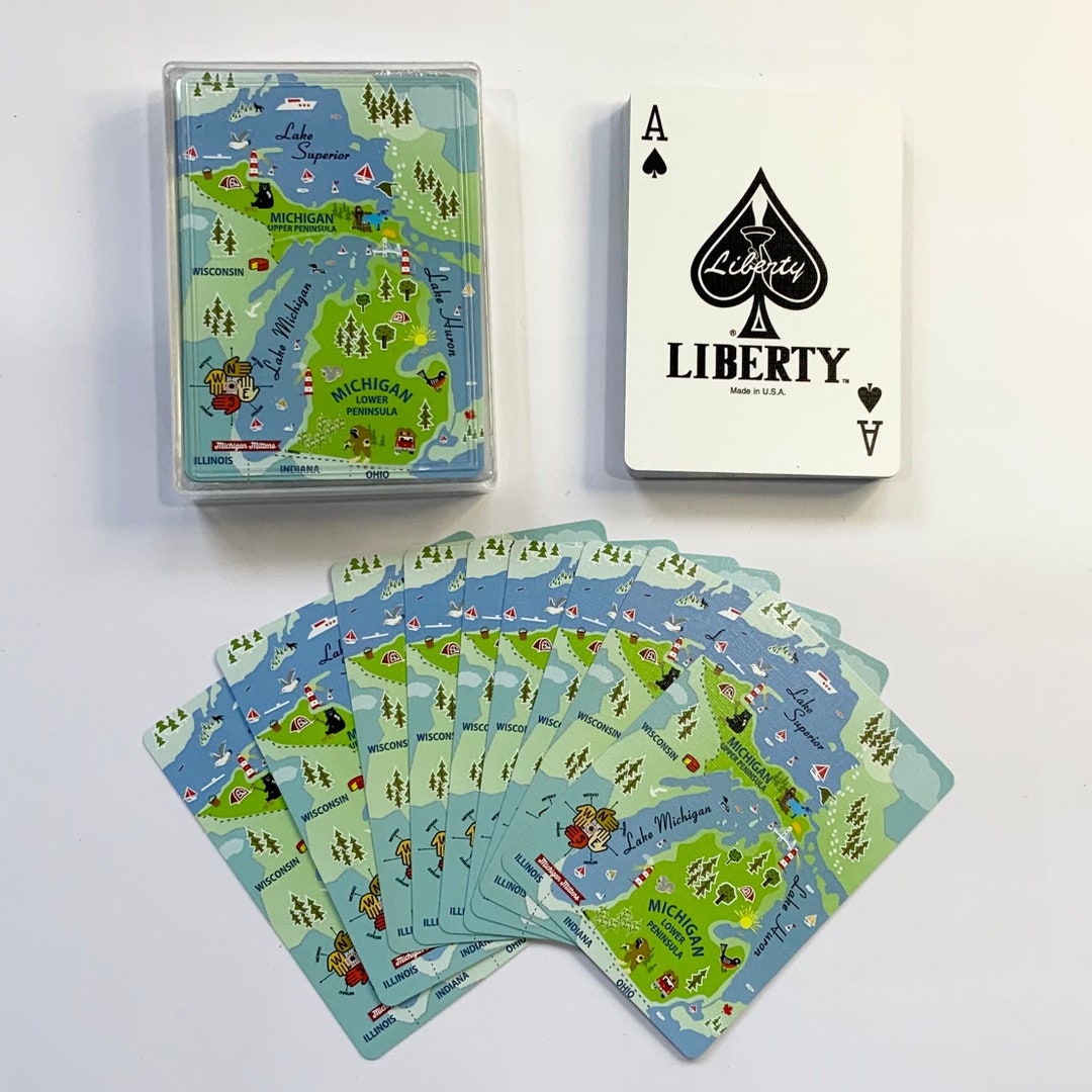 Michigan Map Playing Cards - Etsy