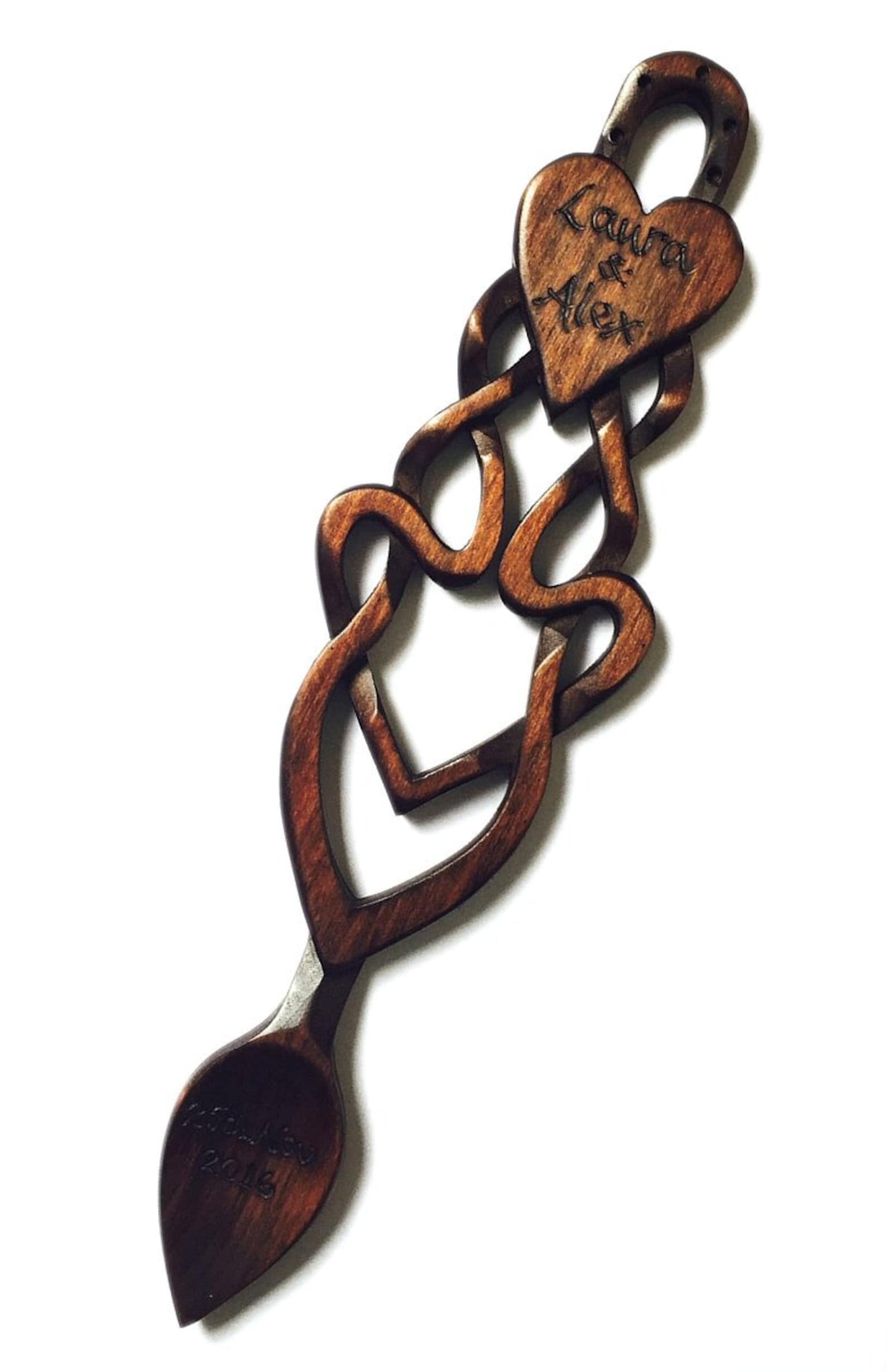 Traditional Celtic Love Spoon Free Engraving of Names & Date - Etsy