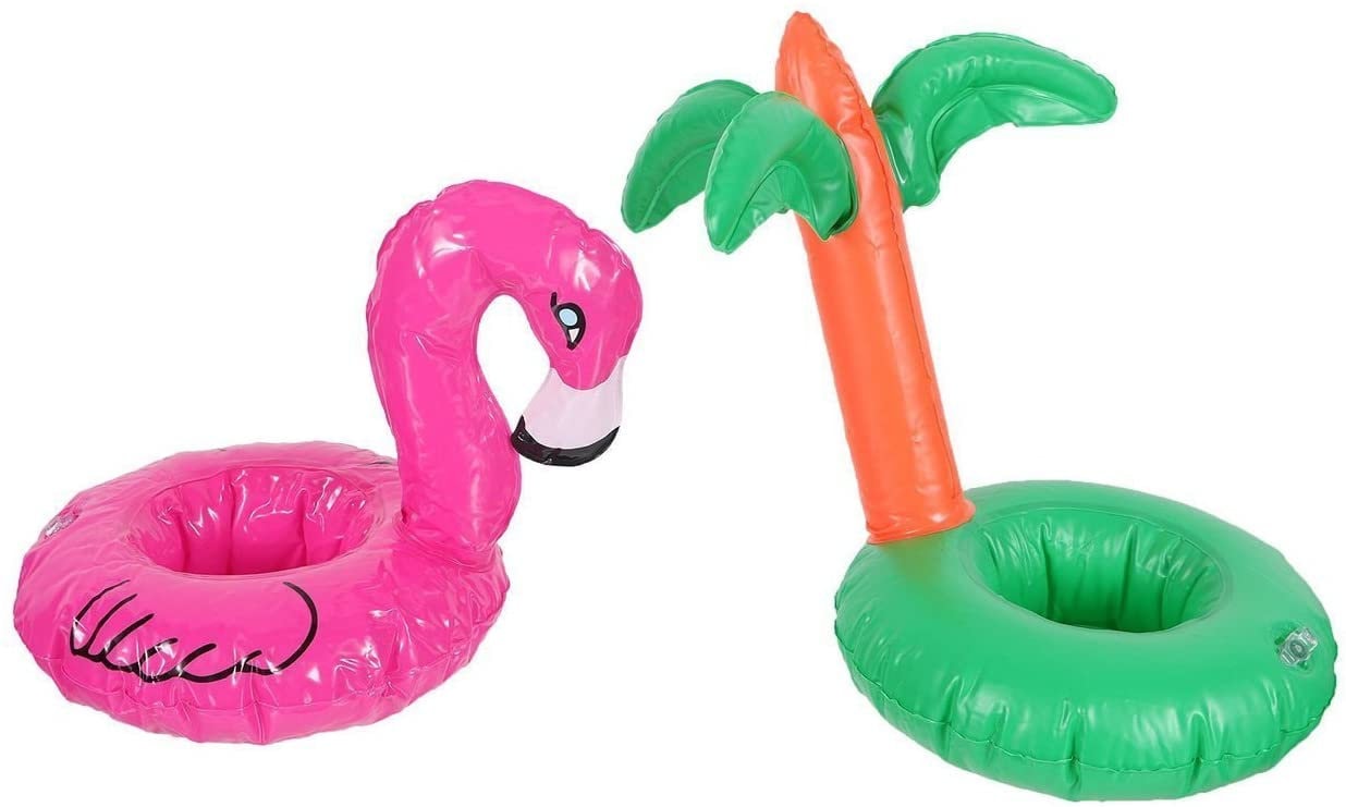 24 Pack Tropical Inflatable Drink Float - 2 Assorted - Flamingo and ...