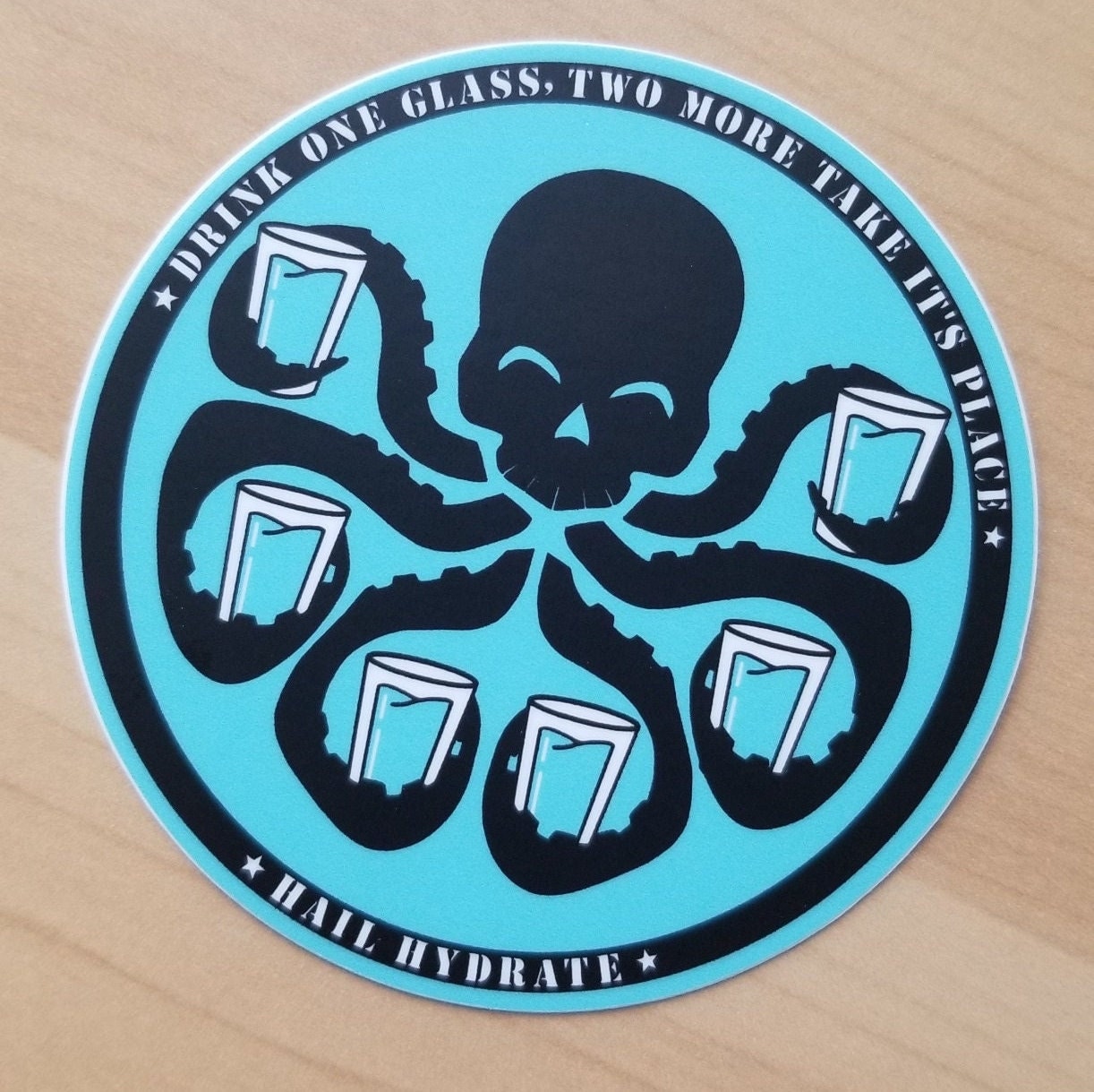 Hail Hydrate Circle Sticker - Etsy
