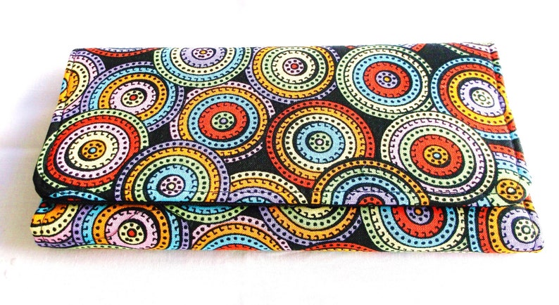 Wallet New Eastern Multi Colors Circles in Black Background - Etsy