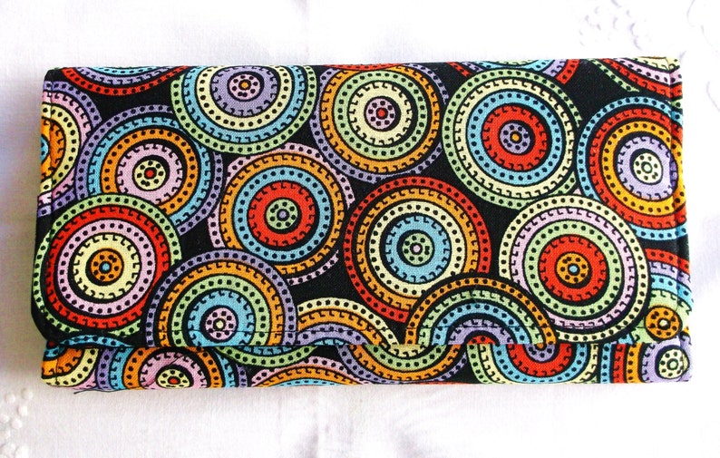 Wallet New Eastern Multi Colors Circles in Black Background - Etsy