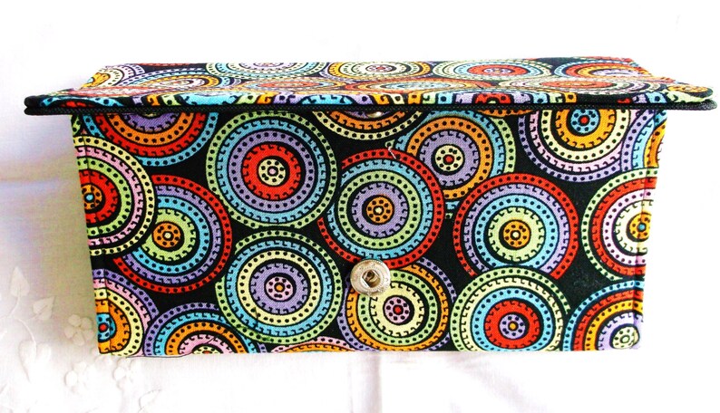 Wallet New Eastern Multi Colors Circles in Black Background - Etsy
