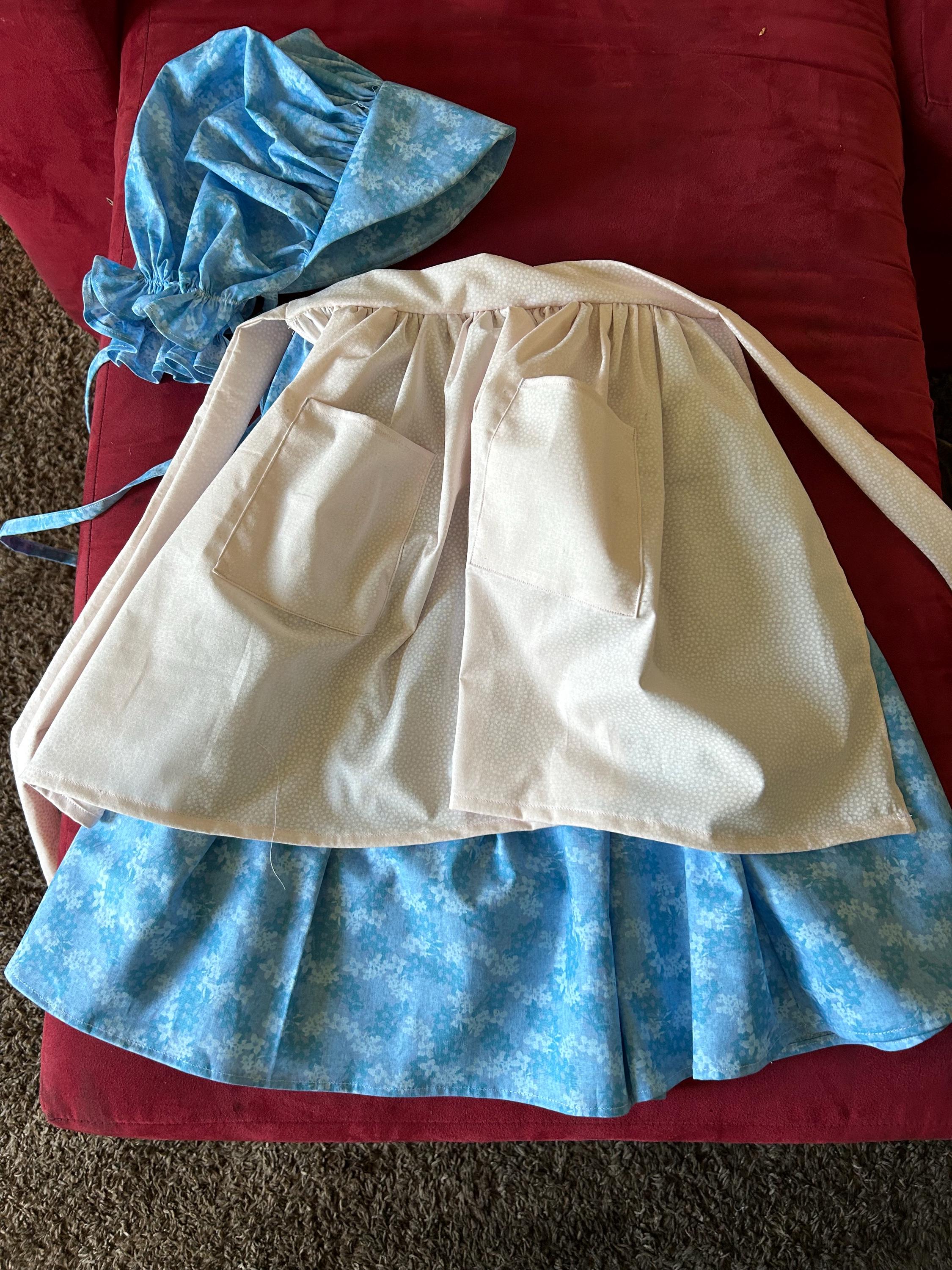 Girls Pioneer Bonnet and Apron Set, Trek, Little House on the Prairie ...