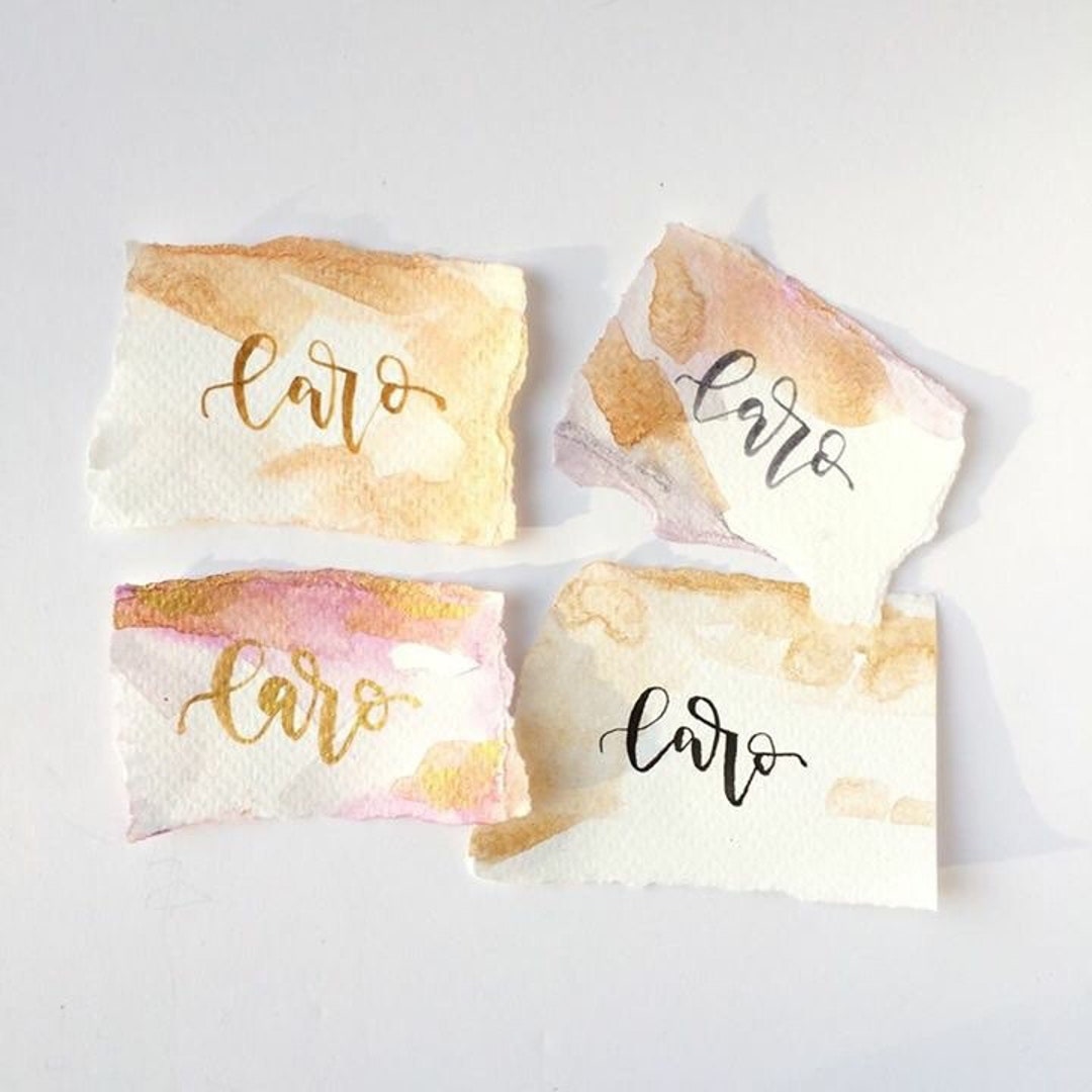 Hand-lettered Watercolor Place Cards for Your Dream Wedding, Baptism ...