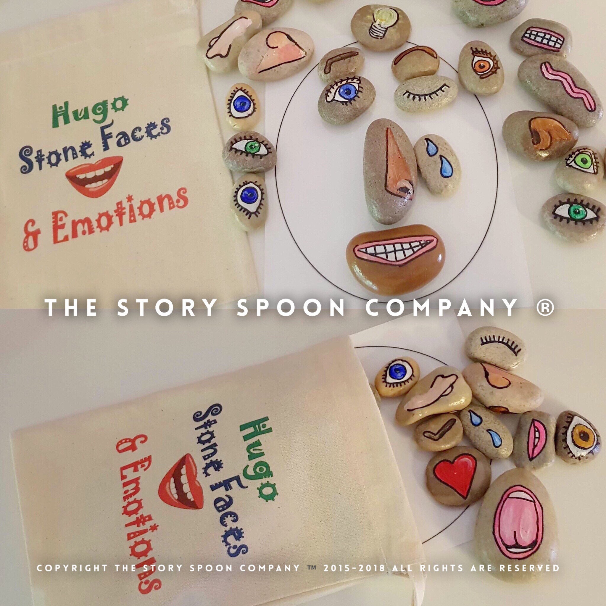 Face & Emotion Stones Emotional Happy Sad Confused - Etsy UK