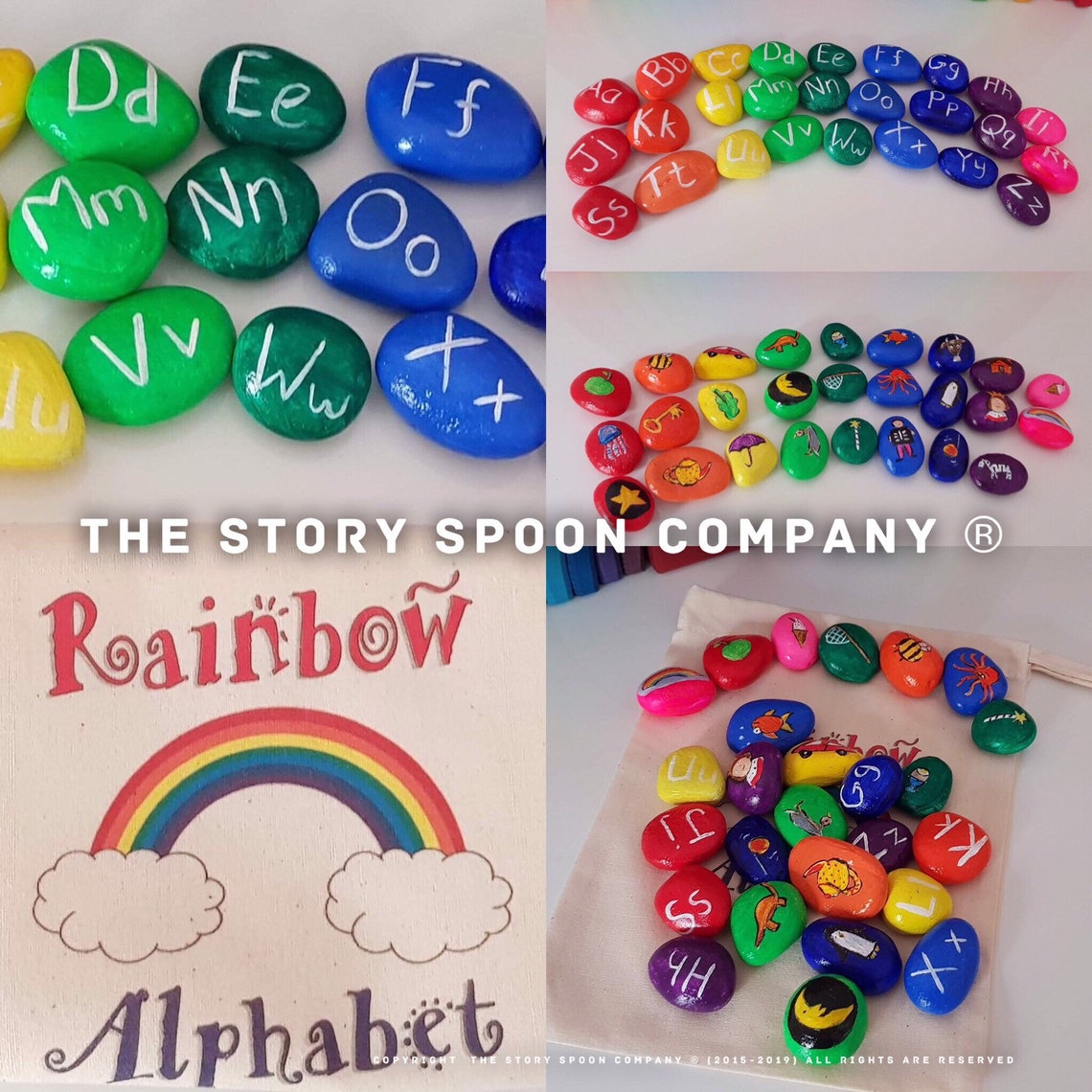 Rainbow Alphabet Rocks. Literacy. Letters. Alphabet. Early - Etsy