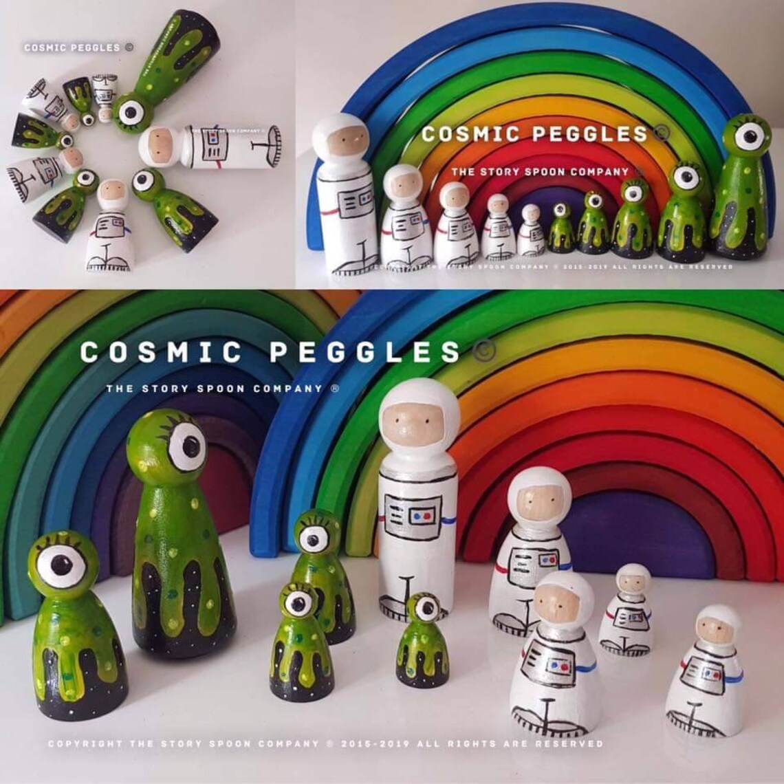 Cosmic Peggles. Astronaut. Alien. Cosmonaut. Peg Doll. Wooden | Etsy
