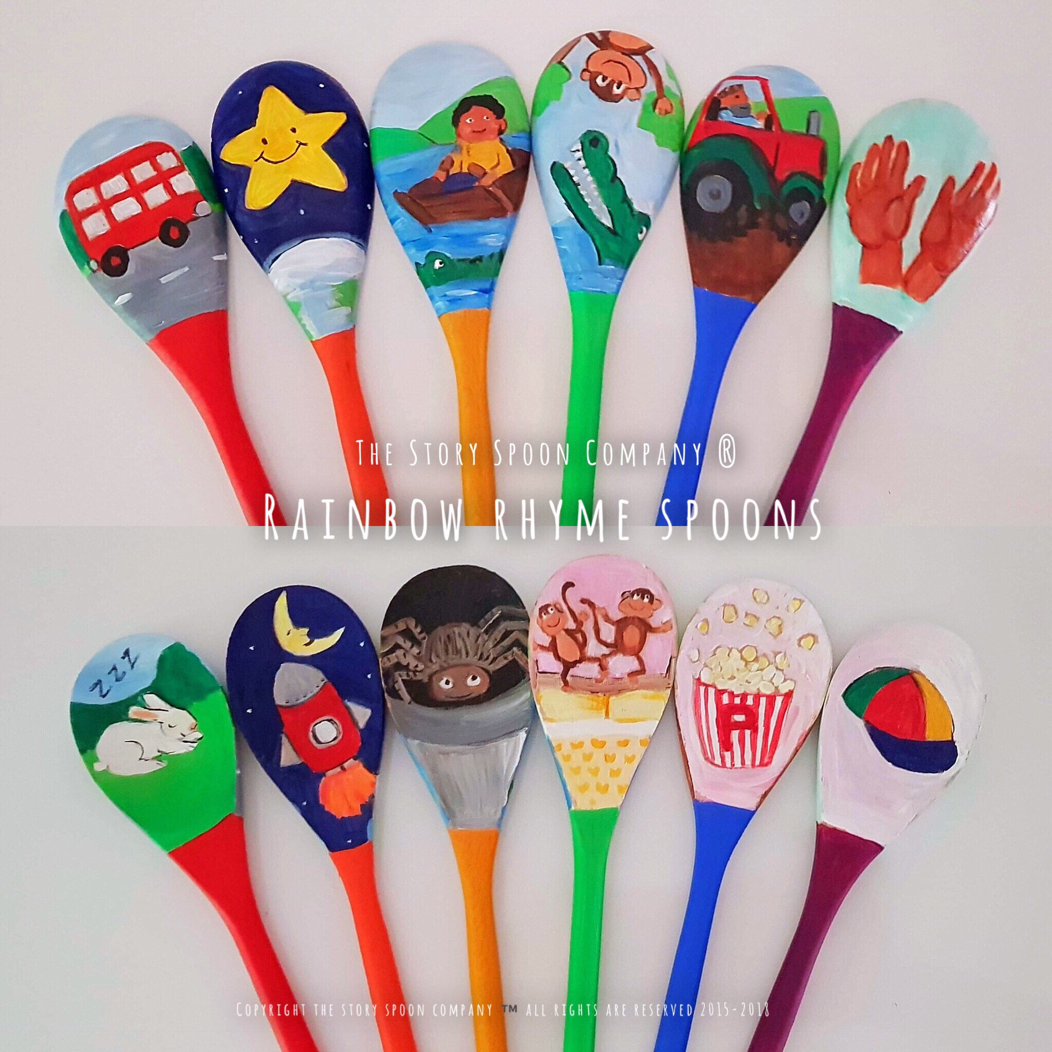 Rainbow Rhyme Song Spoons. Story Spoons. Nursery Rhymes. Song - Etsy