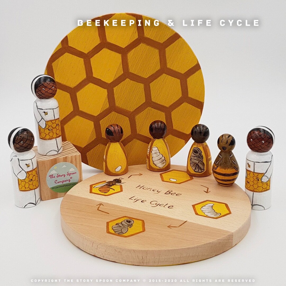 Bees. Beekeeper. Peg Dolls. Hive. Honeycomb. Life Cycle. Science Toy ...