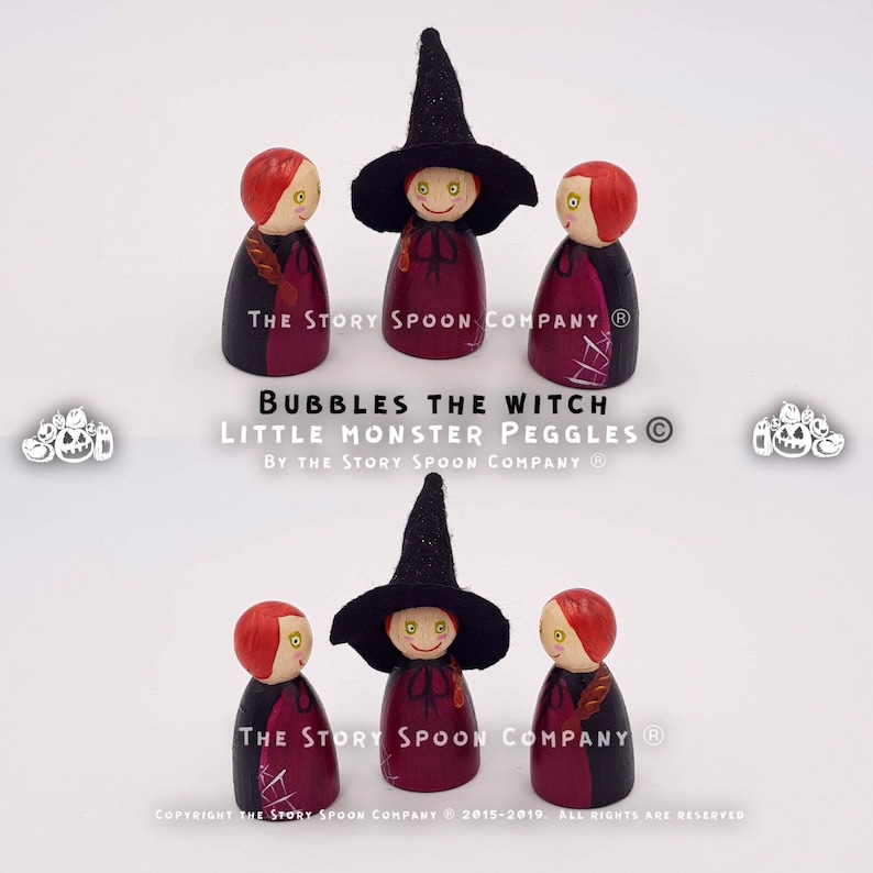 Halloween Peg Dolls Witch Mummy Frankenstein Vampire - Etsy