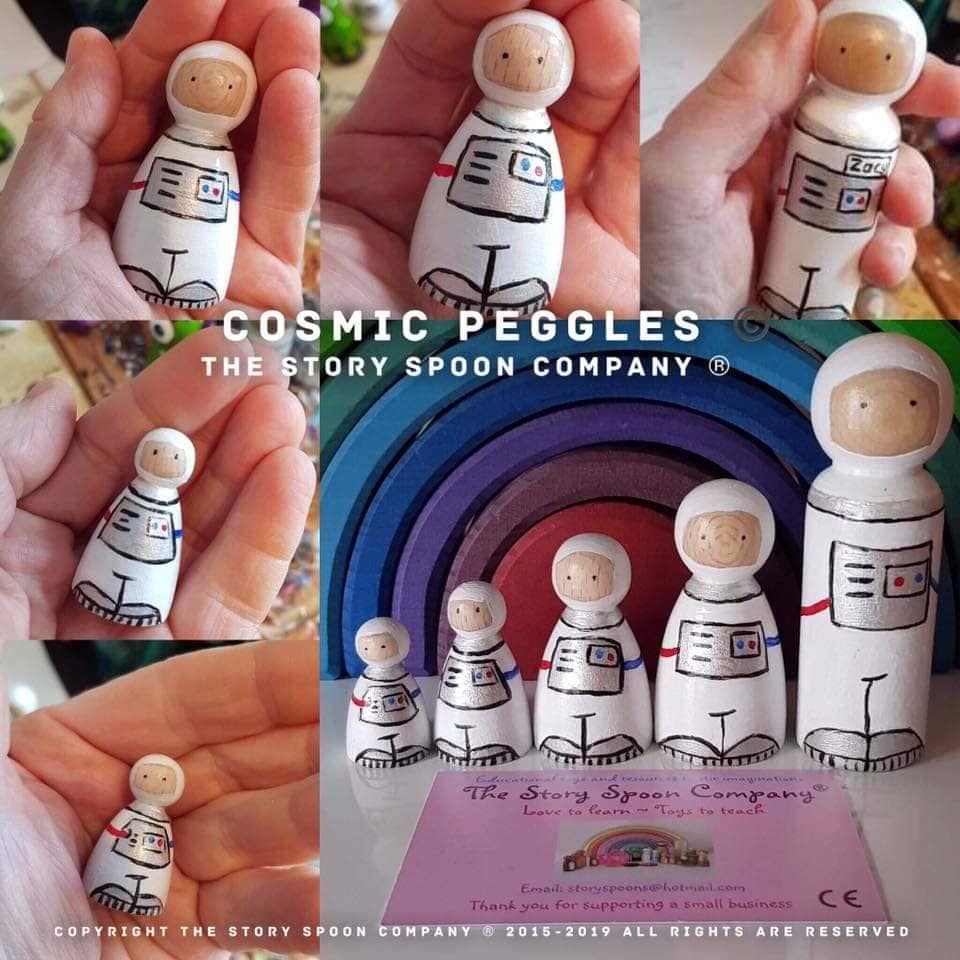 Cosmic Peggles. Astronaut. Alien. Cosmonaut. Peg Doll. Wooden - Etsy UK