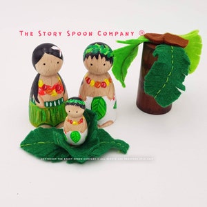Hawaiian Nativity Set. Family. Present. Gift. Christmas. Chrstian ...