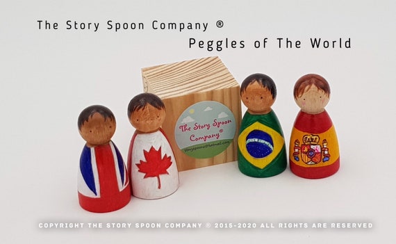 Flag Peg Dolls. World. UK. GB. Montessori. Waldorf. Early | Etsy
