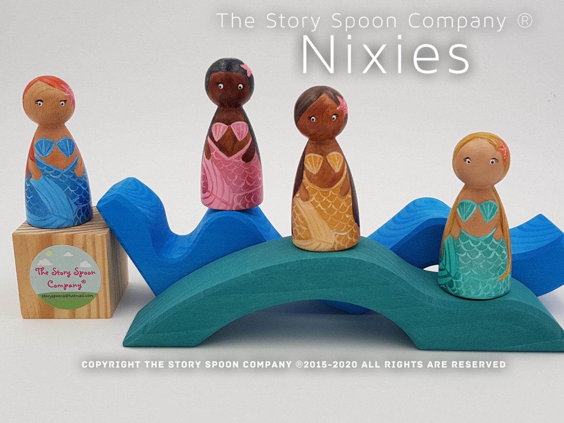Nixies. Mermaid Peg Dolls. Merfolk. Mermaid. Fairies. | Etsy