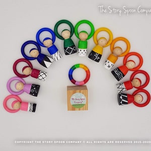 Rainbow Peg People, Monochrome. Peg Dolls, Small World, Grimm ...