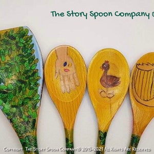Jack and the Beanstalk. Story Spoons. Fairytale. Wooden Toy. Children ...