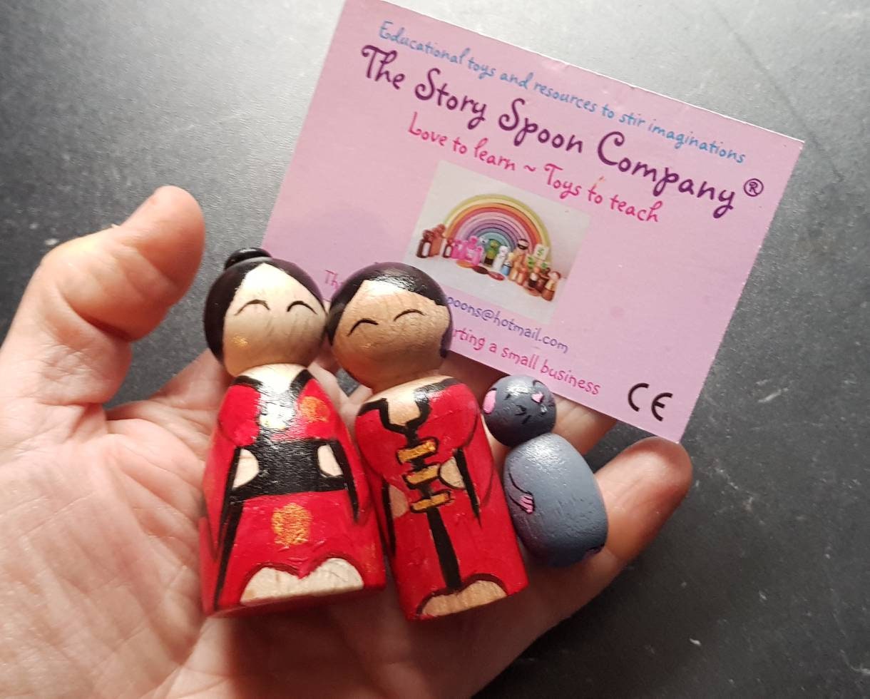 Chinese Peg Dolls. Chinese New Year. Montessori. Waldorf. | Etsy