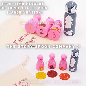 Three Little Pig Pegs - Peggles - Small World - Childrens Wooden Toy ...