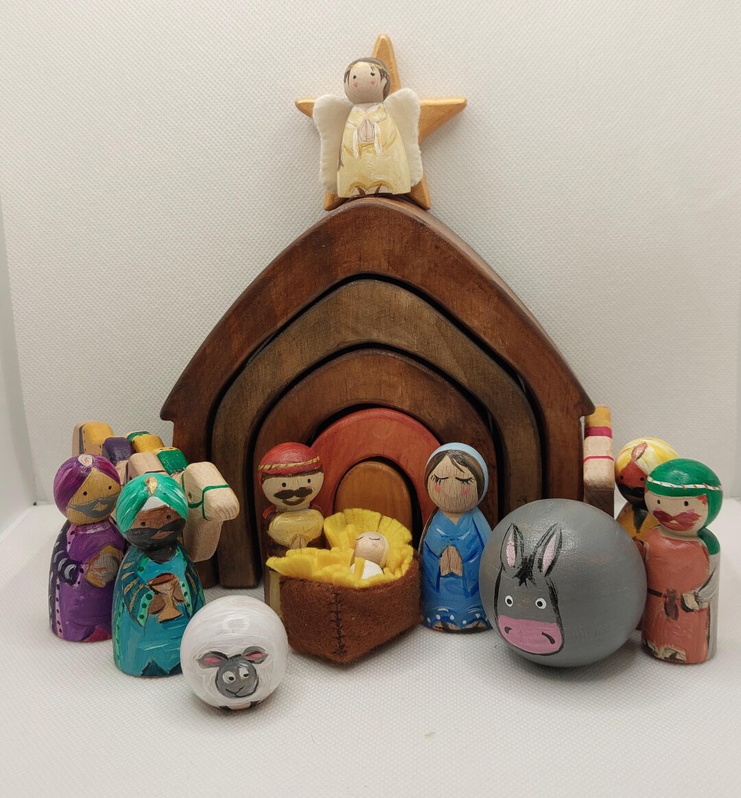 Nativity Set - Small World - Peg Dolls - Handmade Toys - Waldorf ...