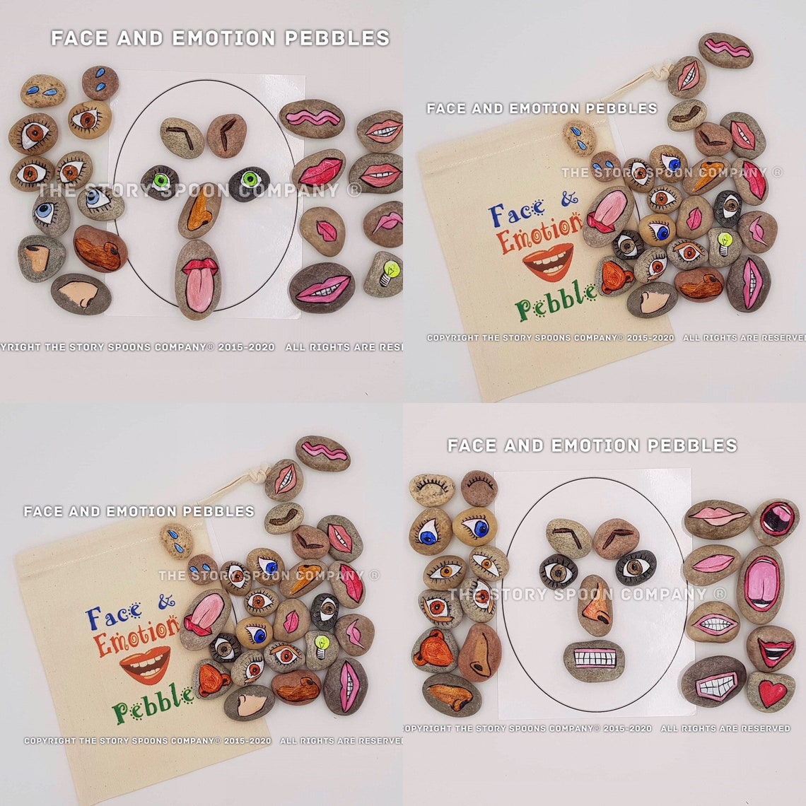 Face & Emotion Stones - Emotional - Happy - Sad - Confused - Angry ...
