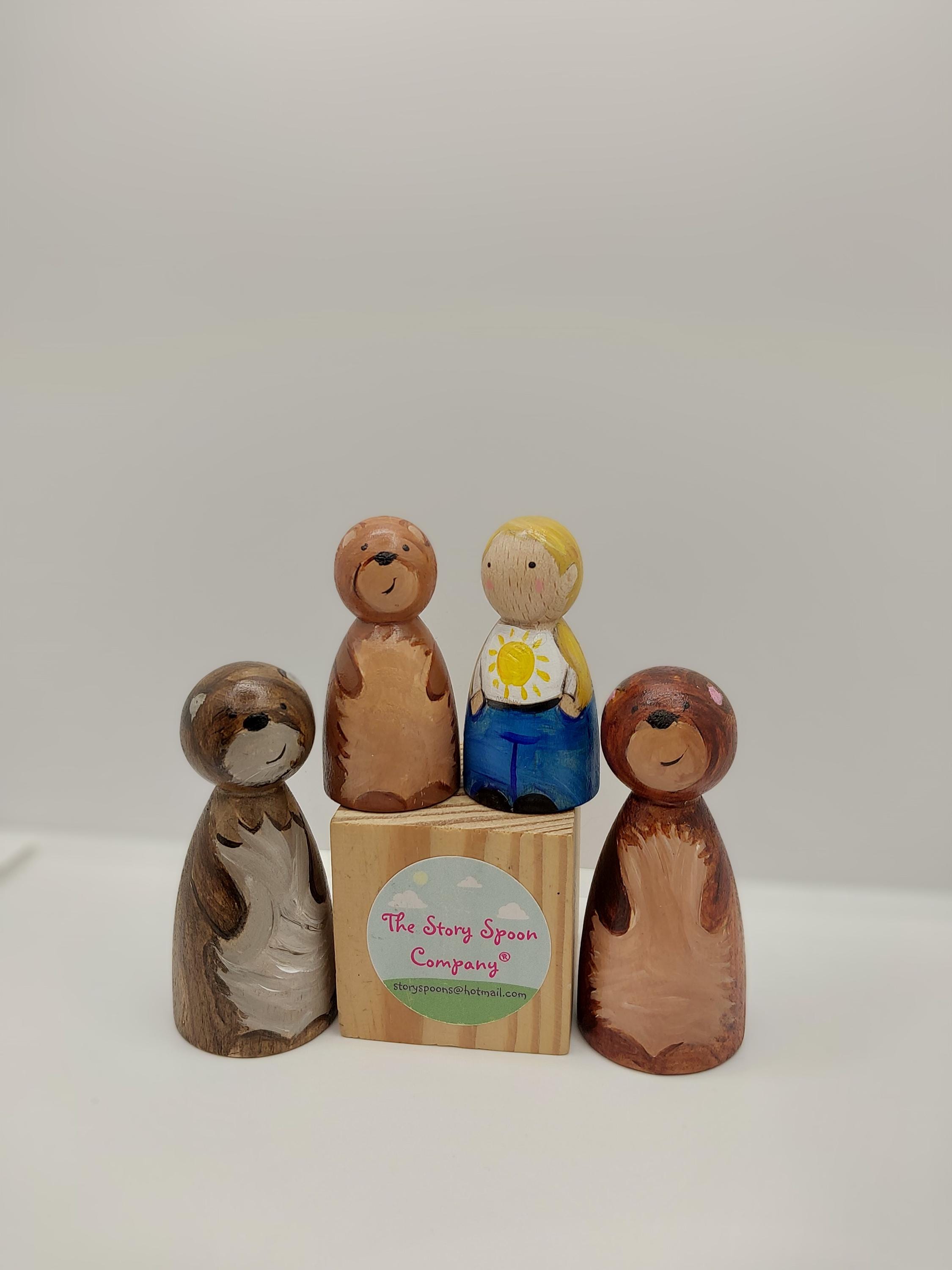 Peg Dolls. Goldilocks and the Three Bears. Eyfs Preschool Toy. Waldorf ...