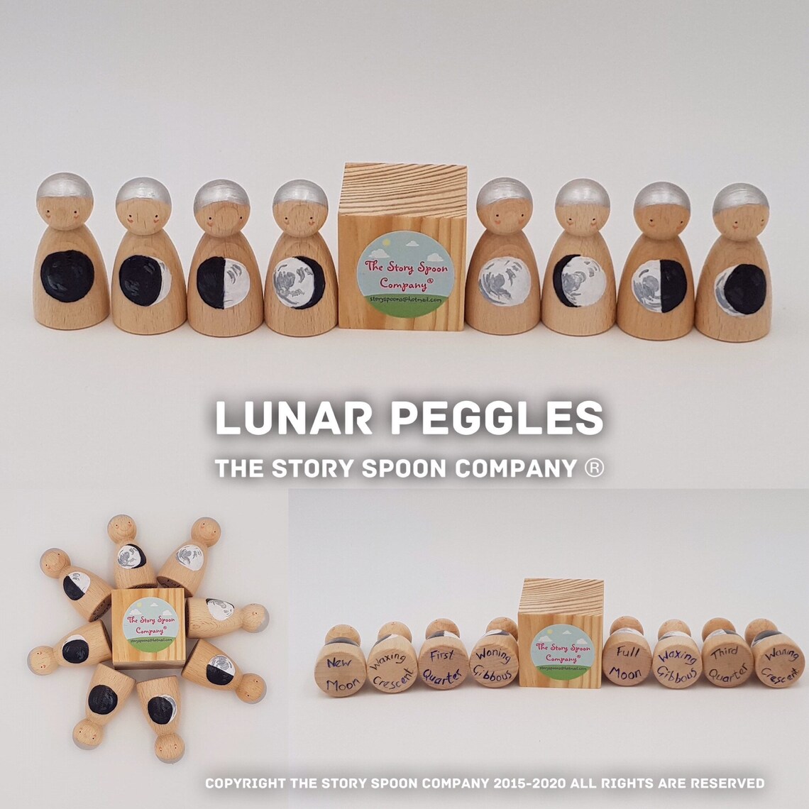 Discovery Play Base Moon Lunar Phases Sun Peg Dolls - Etsy UK