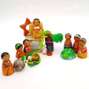 Hawaiian Nativity Set. Family. Present. Gift. Christmas. Chrstian ...