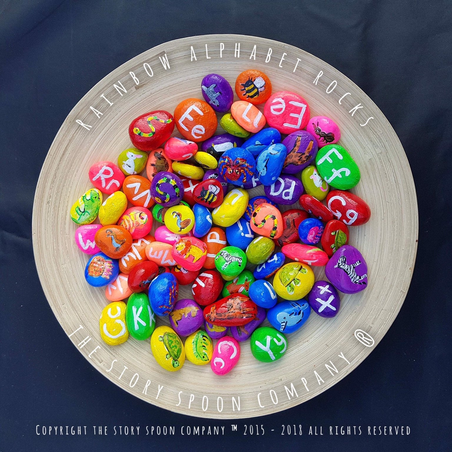 Rainbow Alphabet Rocks. Literacy. Letters. Alphabet. Early - Etsy