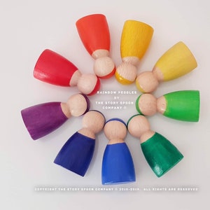 Rainbow Peggles - Peg Dolls - Grimms - Grapat - Small World - Childrens ...
