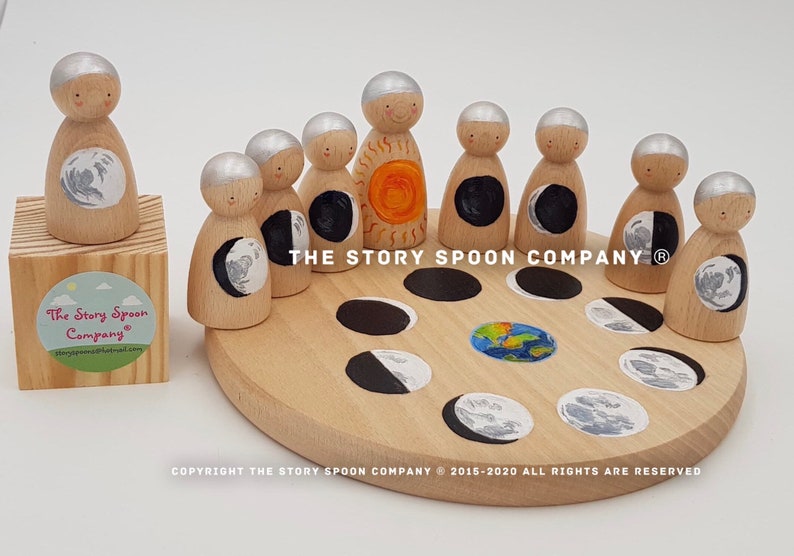 Discovery Play Base Moon Lunar Phases Sun Peg Dolls - Etsy UK