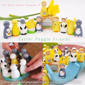 Easter Peg Dolls. Chick. Rabbit. Lamb. Bunny. Easter. Spring. Easter ...