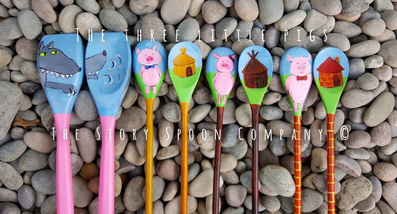 Story Spoons. the Three Little Pigs. Wooden Toy. Fairytale. Traditional ...