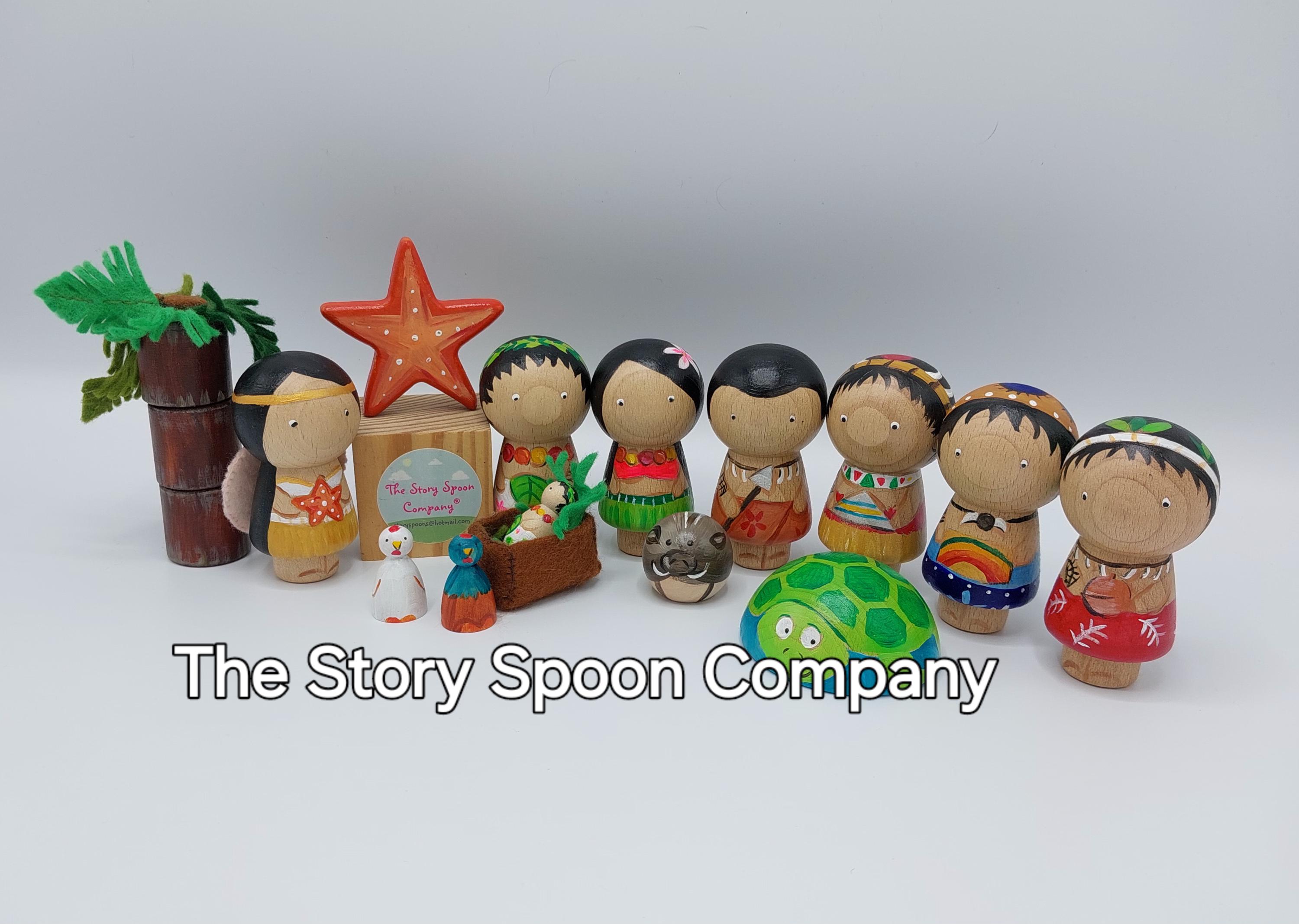 Hawaiian Nativity Set. Family. Present. Gift. Christmas. Chrstian ...