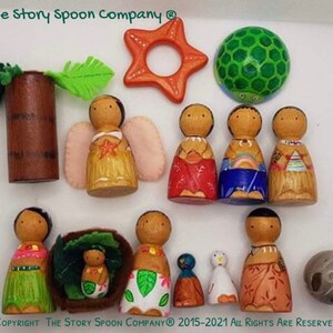 Hawaiian Nativity Set. Family. Present. Gift. Christmas. Chrstian ...