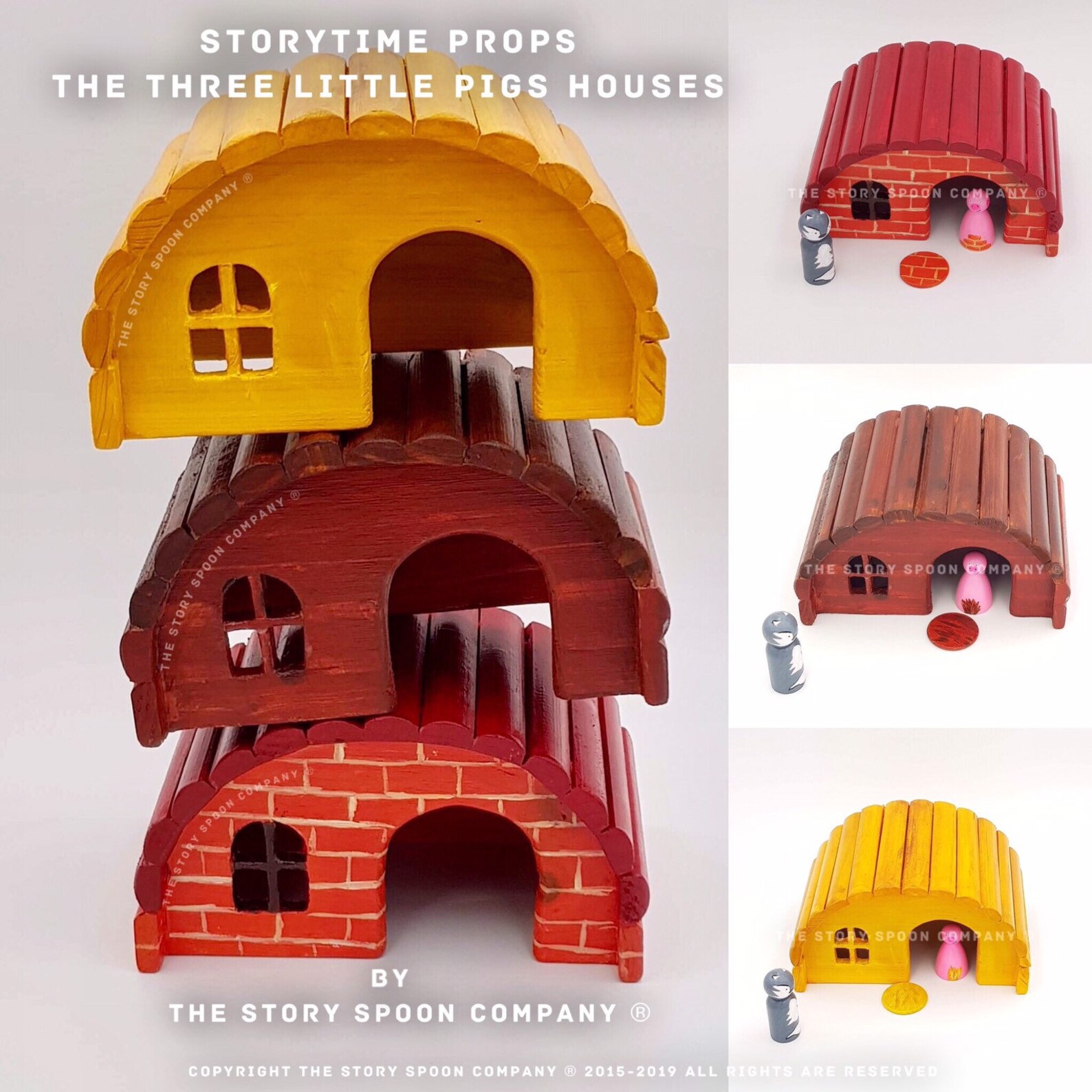 Storytime Props. Three Little Pig Houses. 3 Little Pigs. - Etsy UK