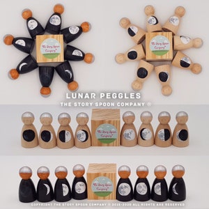 Lunar Peggles - Moon - Lunar Phases - Space - Solar System - Peg Dolls ...