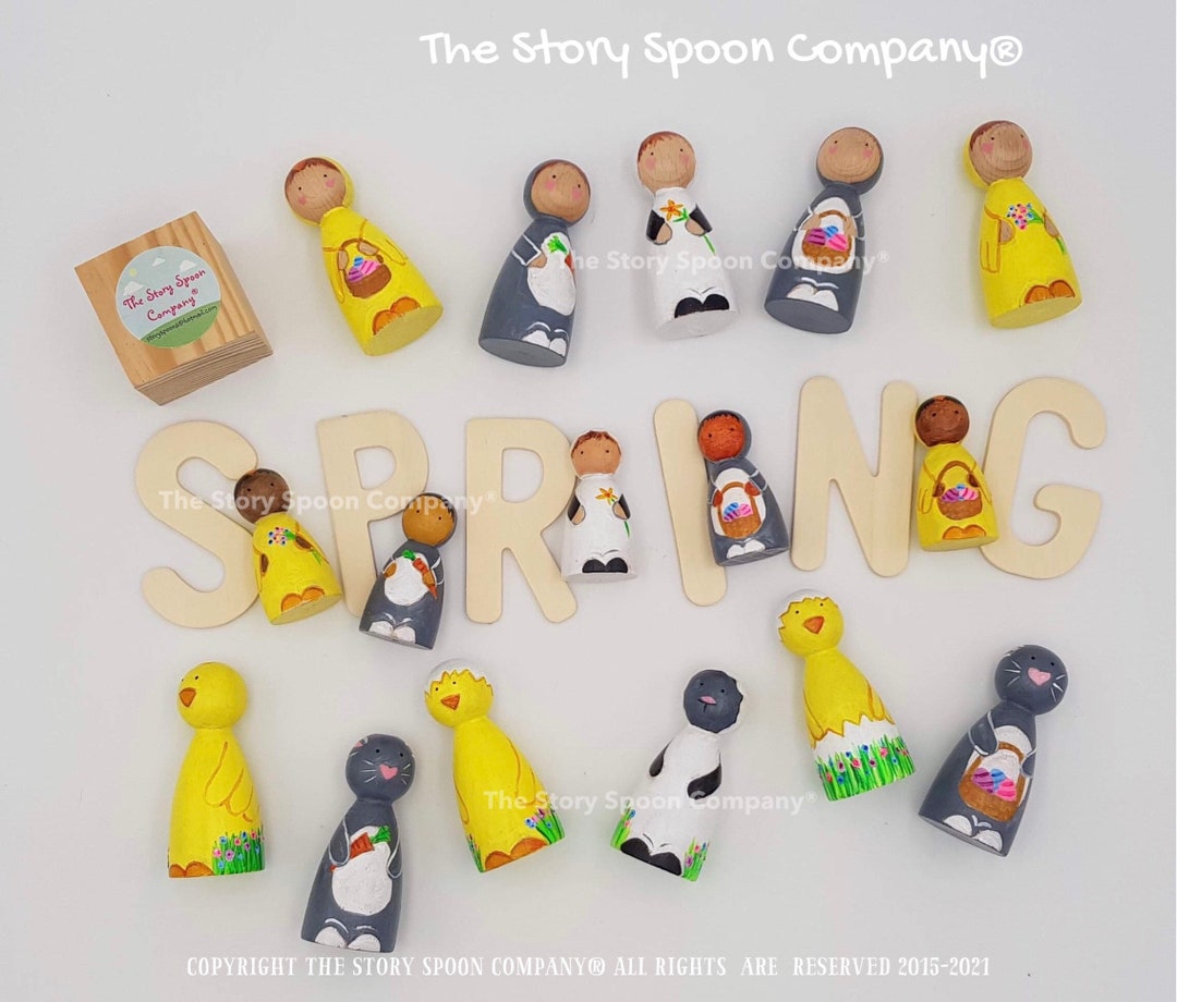 Easter Peg Dolls. Chick. Rabbit. Lamb. Bunny. Easter. Spring. Easter ...