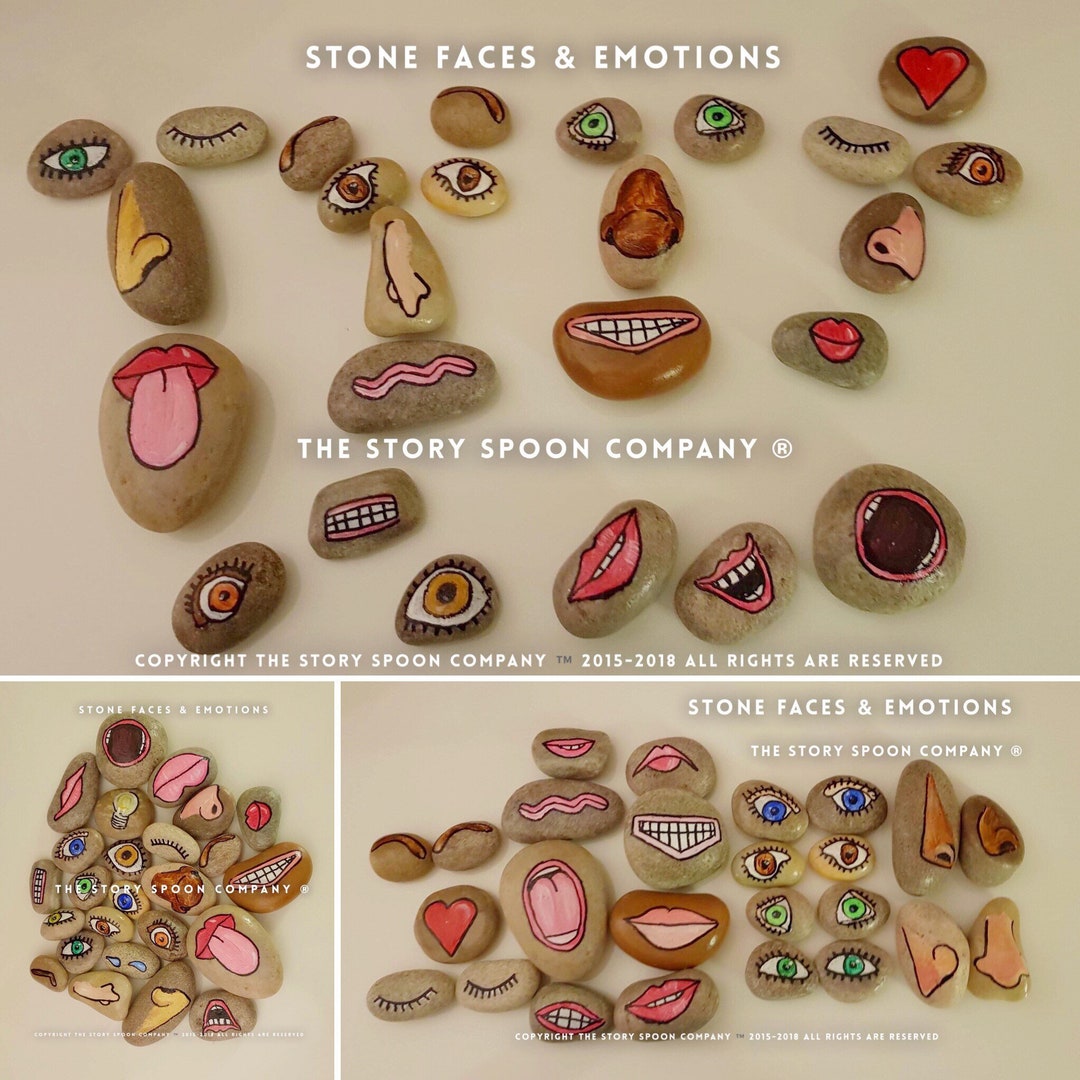 Face & Emotion Stones - Emotional - Happy - Sad - Confused - Angry ...