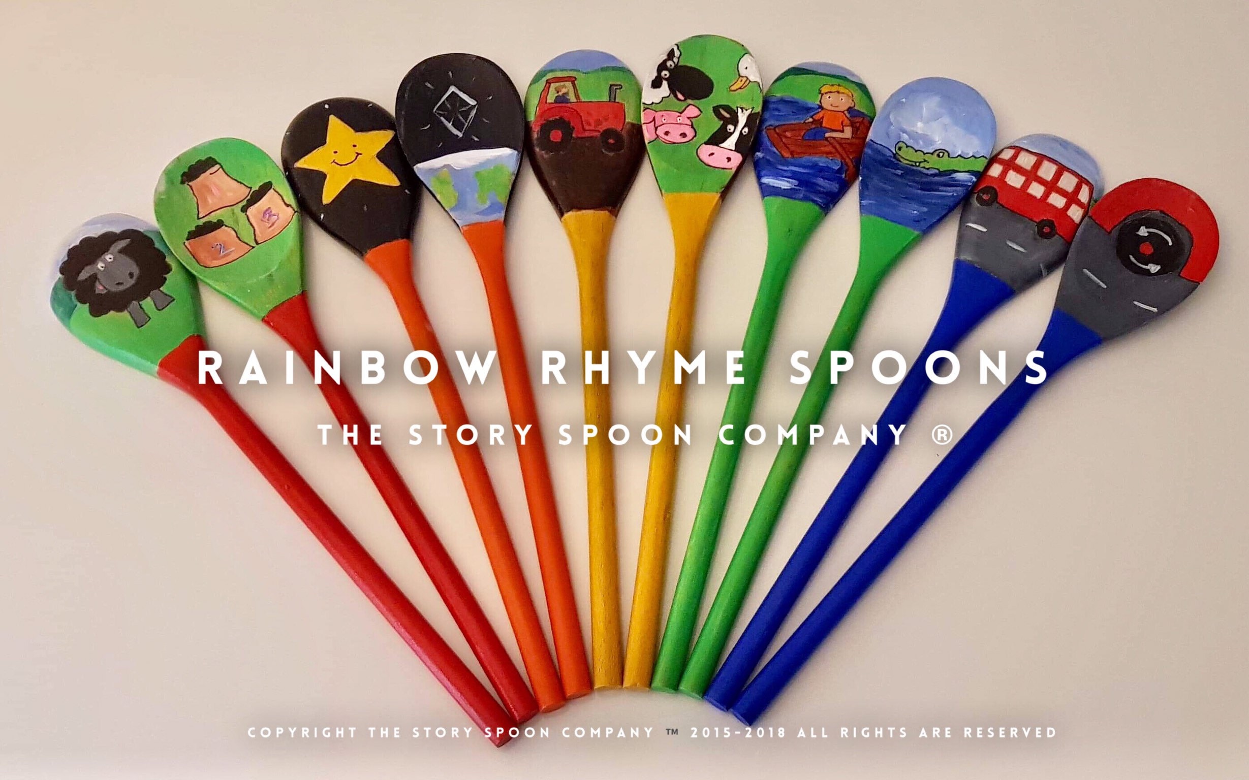Rainbow Rhyme Song Spoons. Story Spoons. Nursery Rhymes. Song - Etsy