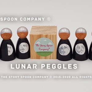 Lunar Peggles - Moon - Lunar Phases - Space - Solar System - Peg Dolls ...