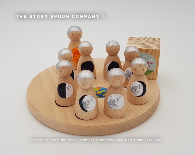 Discovery Play Base Moon Lunar Phases Sun Peg Dolls - Etsy UK