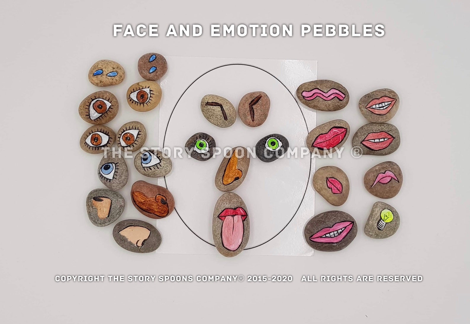 Face & Emotion Stones emotional happy sad confused | Etsy