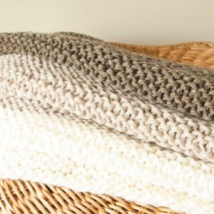 3 Colors Blanket Knitting PATTERN, Simple Beginner Blanket Knitting ...