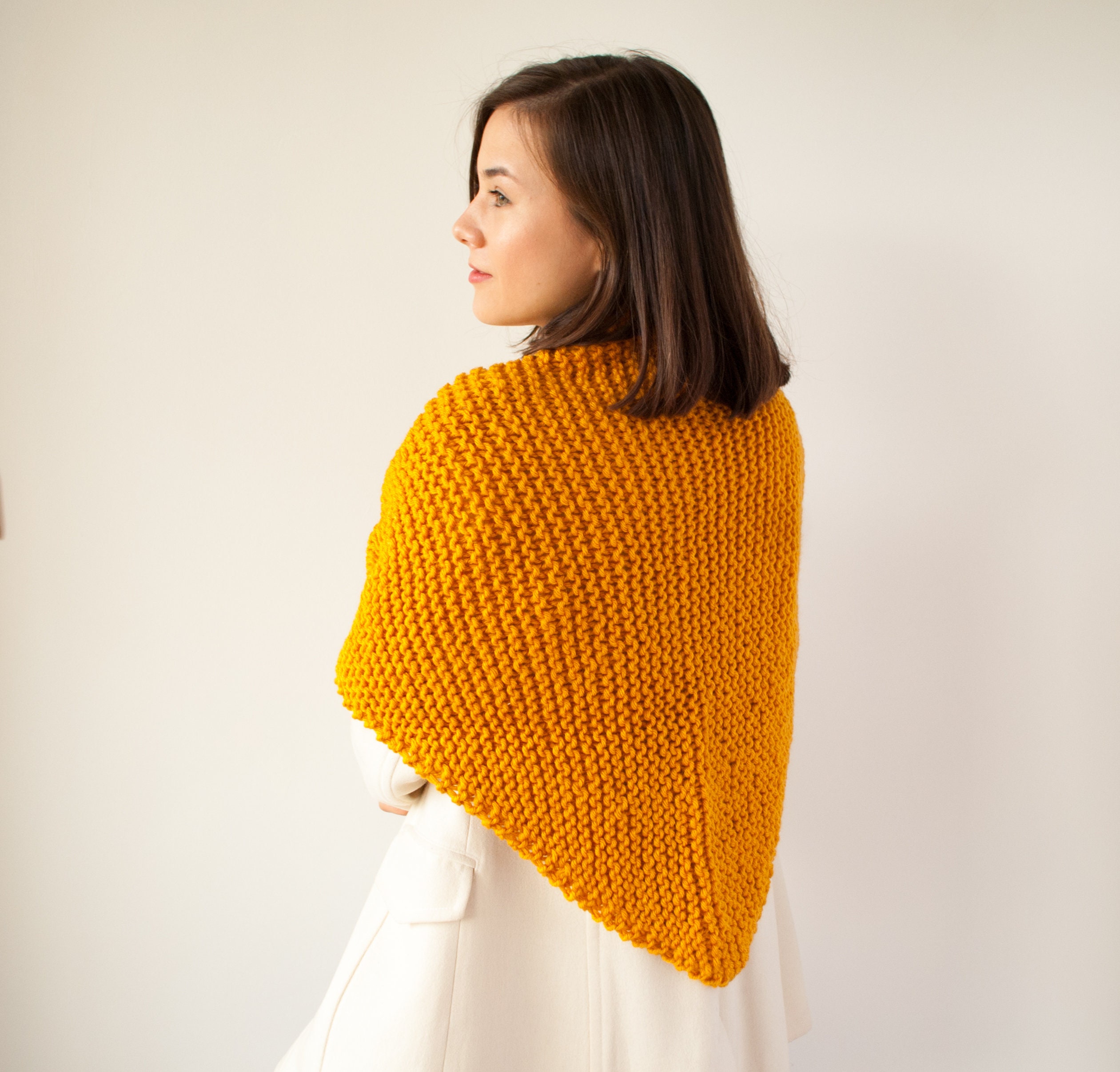 Triangle Scarf Knitting Pattern With Tutorial Video (PDF Download) - Etsy