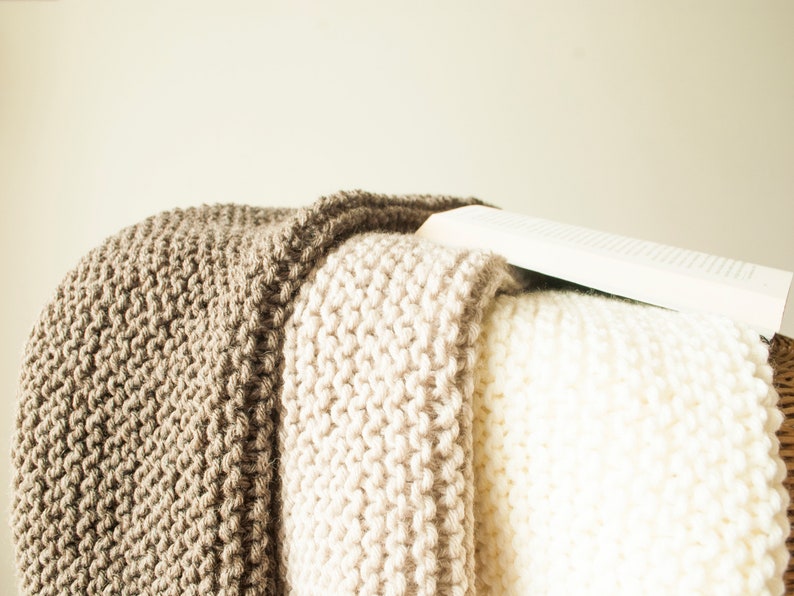 3 Colors Blanket Knitting PATTERN Simple Beginner Blanket - Etsy