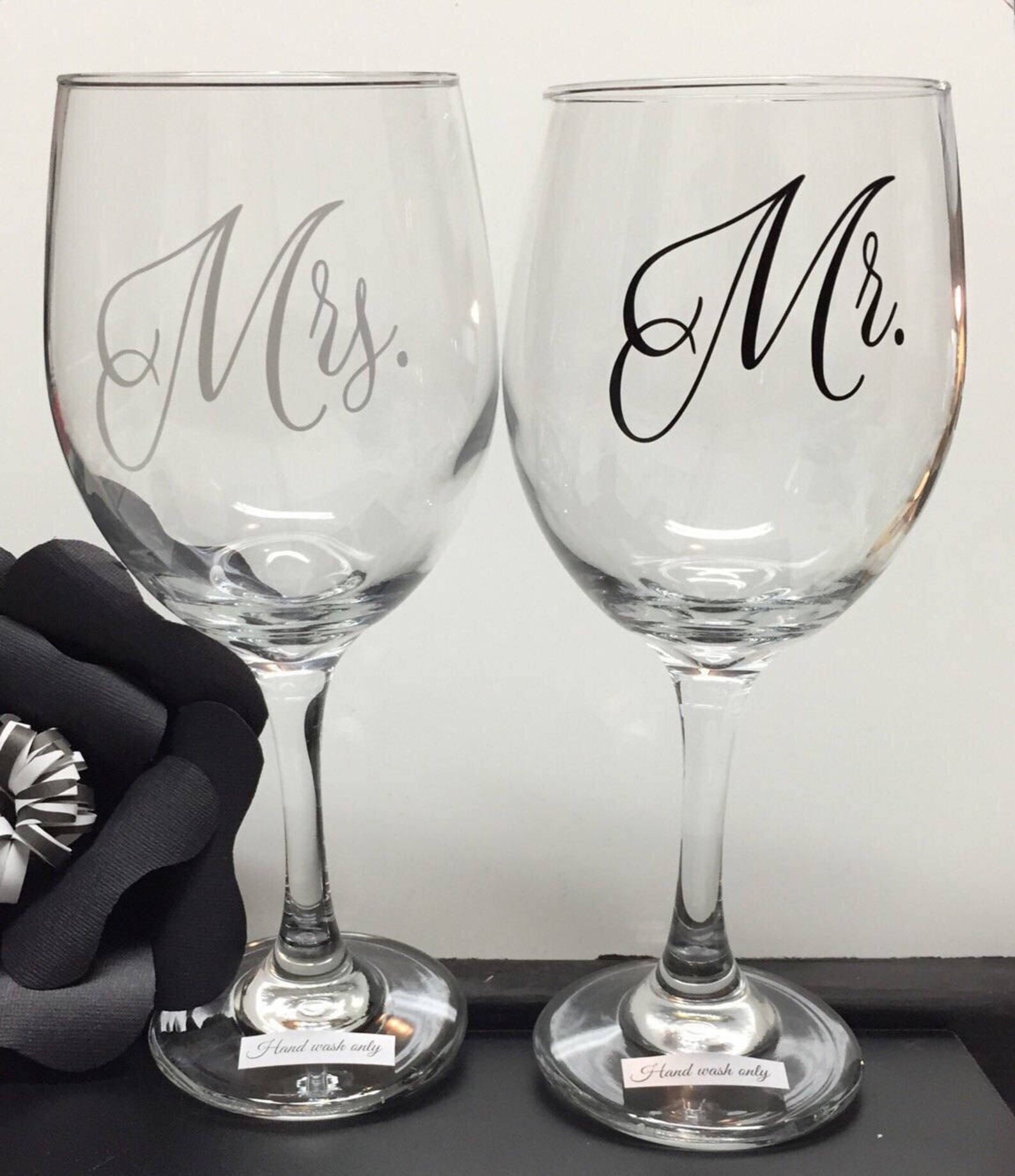 Wedding Wine Glass Set - Etsy