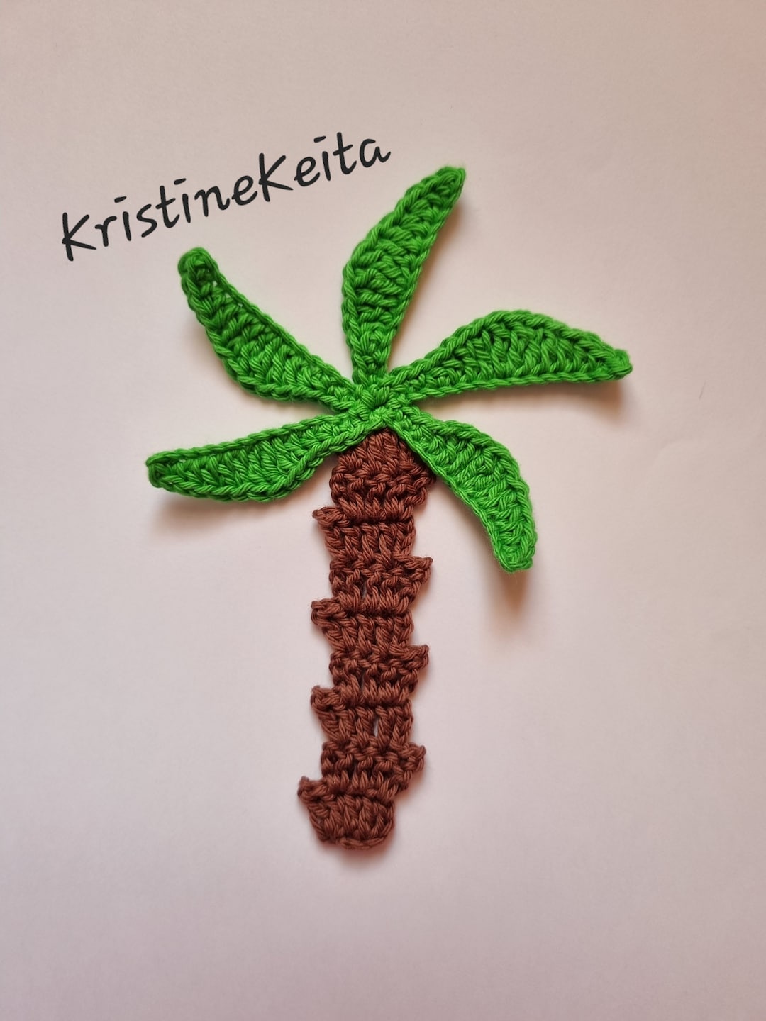 Crochet Palm Tree Applique,cotton Palm Tree Applique,green/brown Tree ...