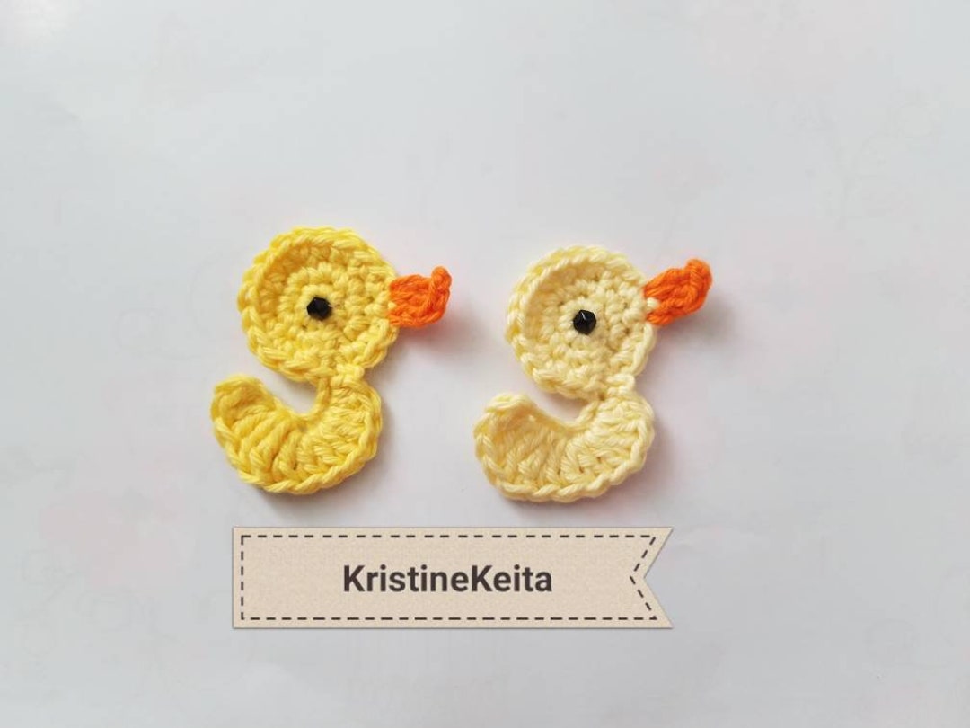 2 Crochet Duck Appliques,duck Embellishments,scrapbook,sewing,duck ...