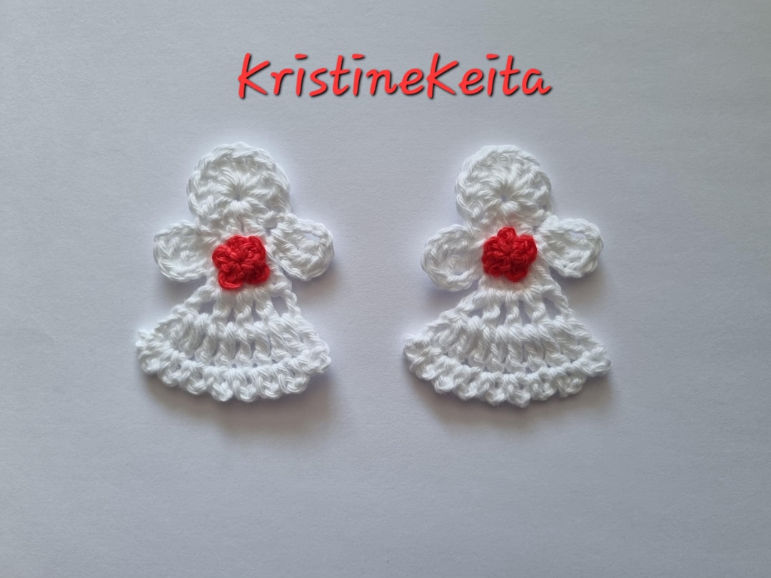 2 Angel Appliques,crochet Christmas Angel Appliques,angel Motifs ...
